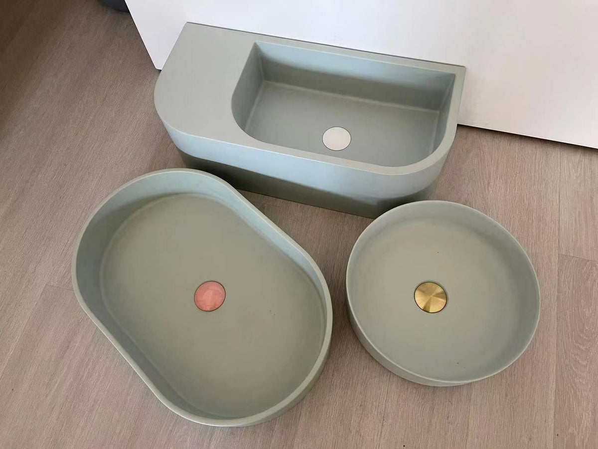 Ultra Modern concrete cement wash basin counter top Wall Hung Basin Ma ...